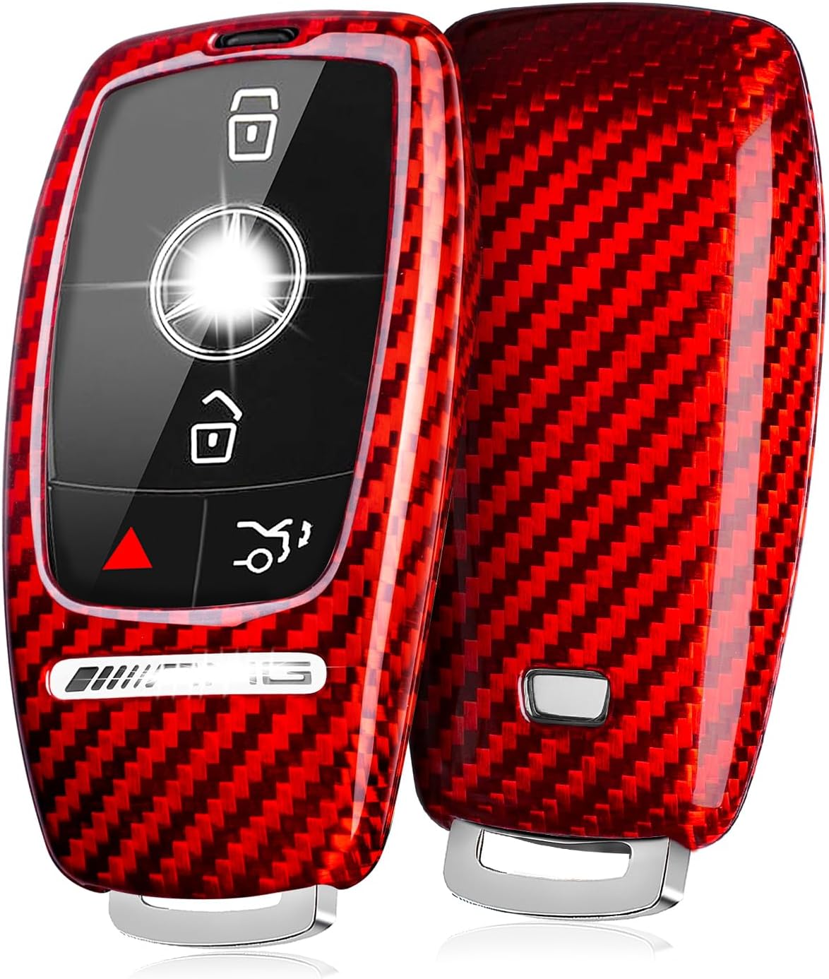 Amazon.com: T-carbon Real Glass Carbon Fiber for Mercedes Benz Key Fob ...
