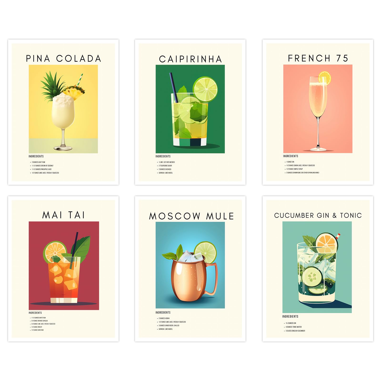 Amazon.com: CEHNSENHUI Vintage Pink Posters Cute Funny Cocktail Canvas ...