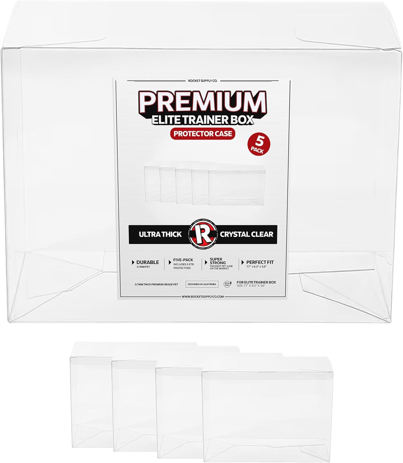 Amazon.com: (5-Pack) Premium PET ETB Protector Case | 0.7mm Thickest ...