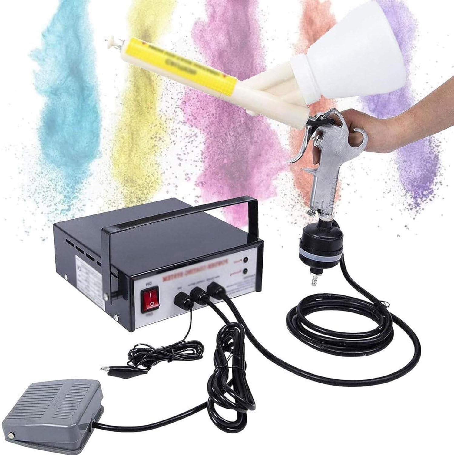 Amazon.com : GTANND Powder Coating Gun,5 Stage Adjustable Electrostatic ...