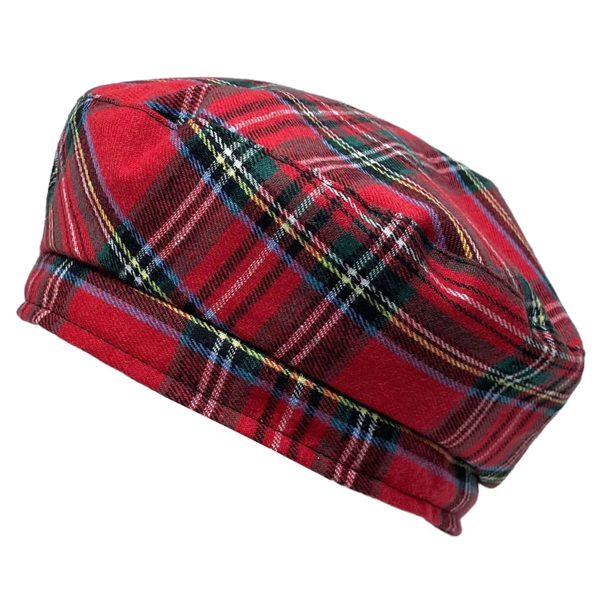 Women Tartan Scottish red Plaid Beret hat Cap Royal Stewart Ireland ...