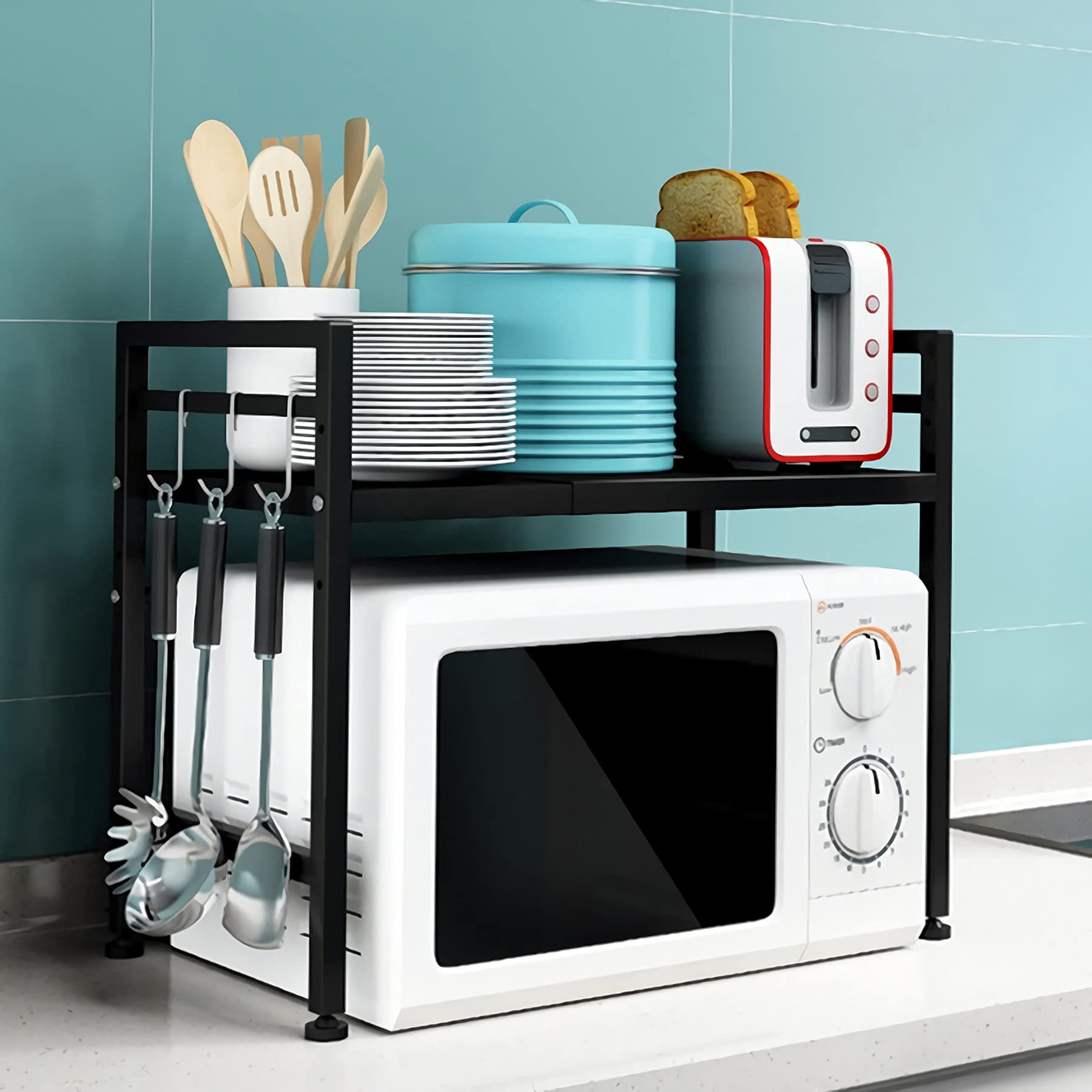 Expandable Microwave Oven Rack Metal Microwave Shelf Countertop For ...