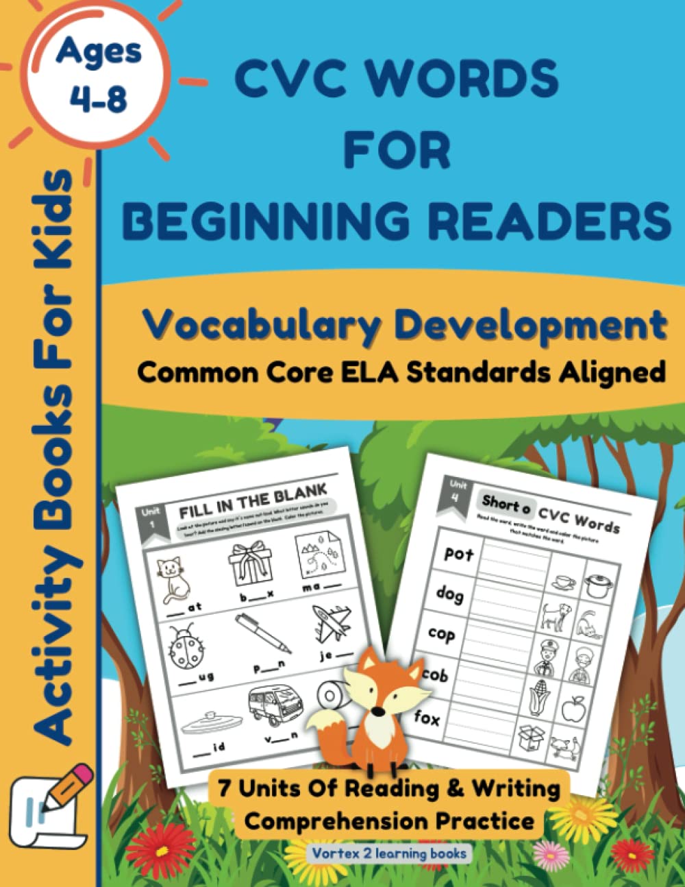 Activity Books For Kids Ages 4-8: CVC Words For Beginning Readers ...