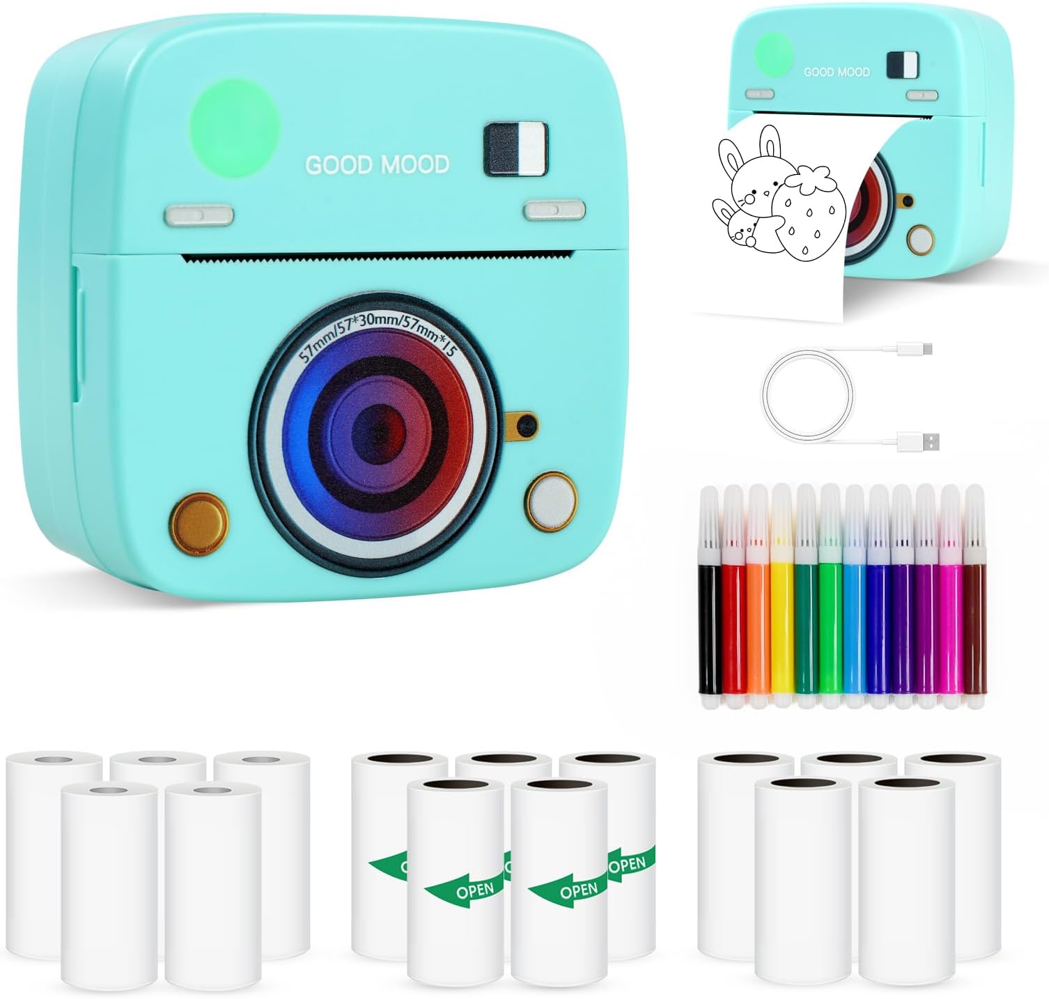 Amazon.com: Cobelae C9 Mini Inkless Sticker Printer, Portable Bluetooth ...