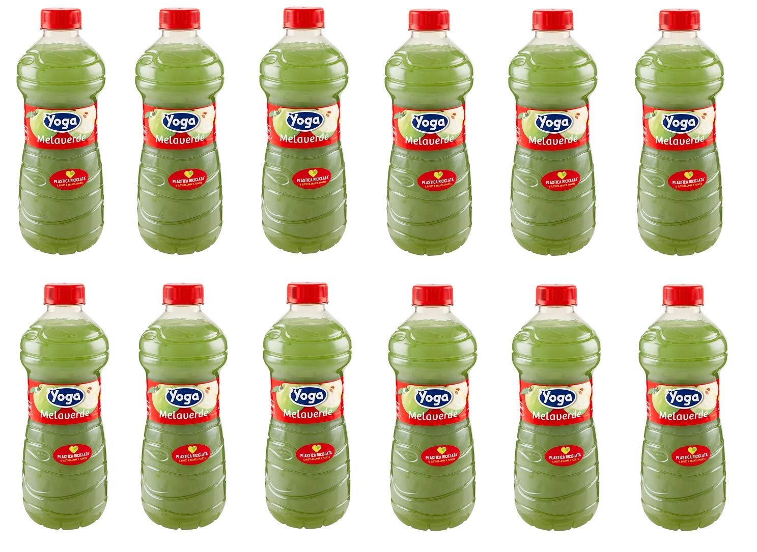12x Yoga Fruchtsaft fruit juice Pet flasche Mela verde grüner Apfel ...
