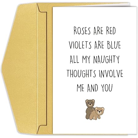 Amazon.com : Dirty Valentine's Day Card for Him Her, Naughty Thought ...