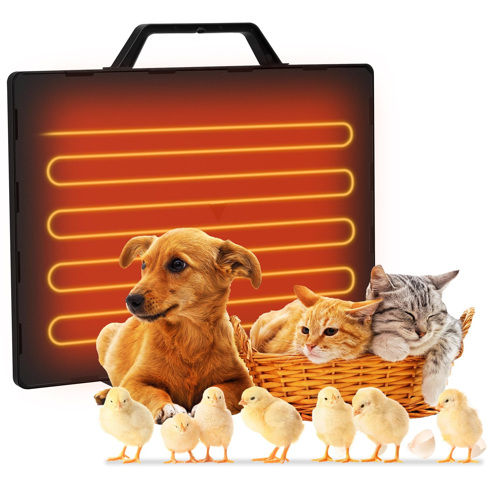 Chicken Coop Heater with Extension Cord Safety Cover,140 Watts, Safer ...