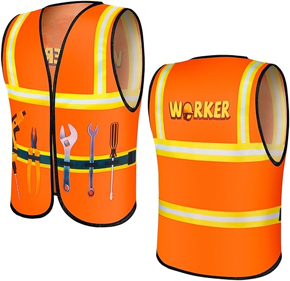 Amazon.com: Xtinmee Kids Construction Vest Children Construction Worker ...