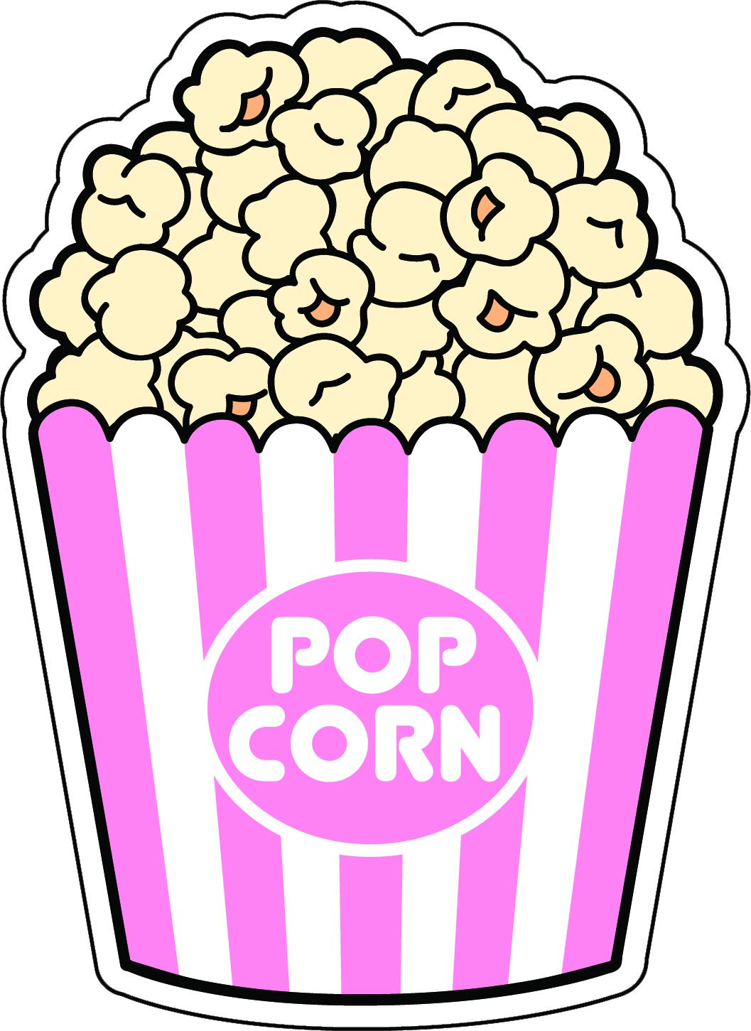 Pink Popcorn Clipart Black