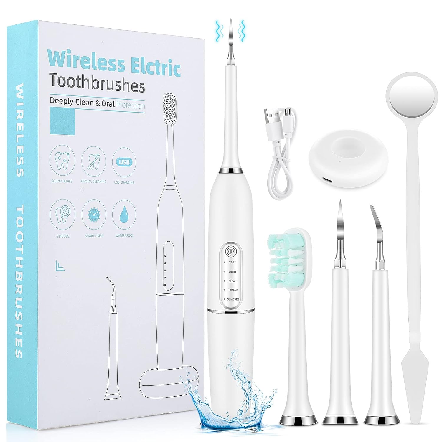 Teeth Kit Ultrasonic Tooth Care and Cleaner Kit Professional Stainless ...