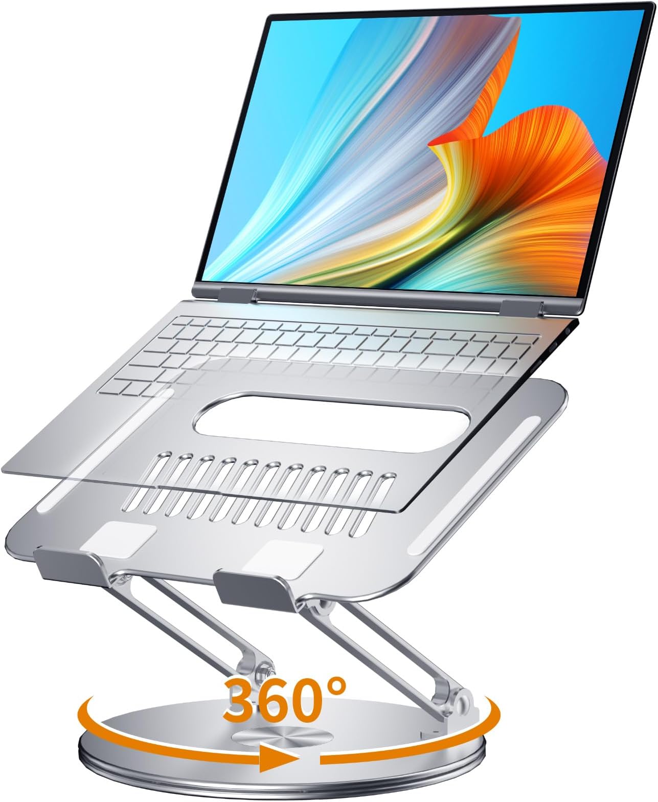 Laptop Stand Metal Laptop Holder, with 360° Rotation, Height & Angle ...