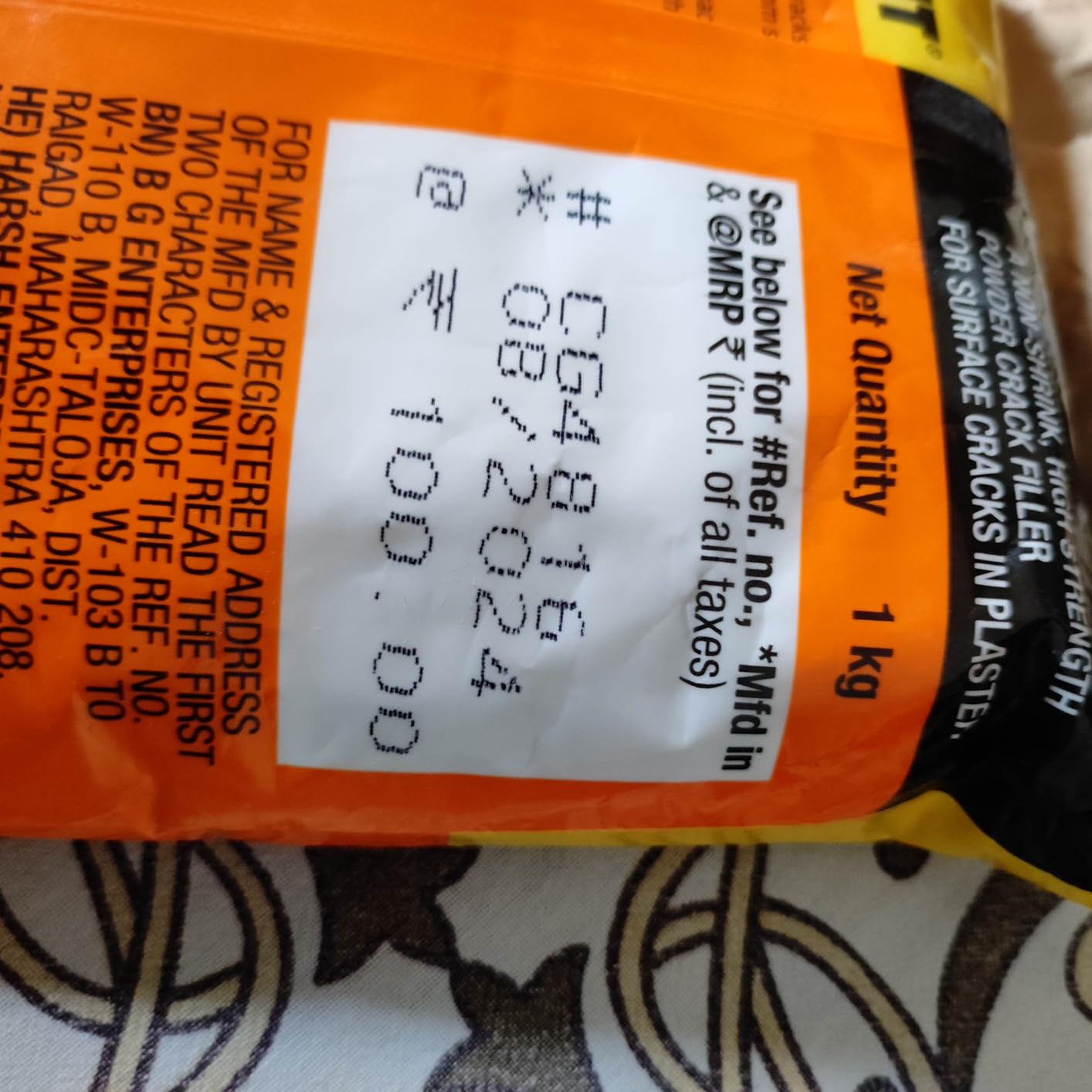 DR. FIXIT CRACK X POWDER, Crackfilling, 1 KG : Amazon.in: Industrial ...