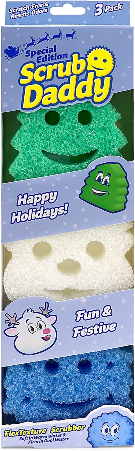 Amazon.com: Scrub Daddy Sponge Set - Holiday Shapes - Non Scratch ...