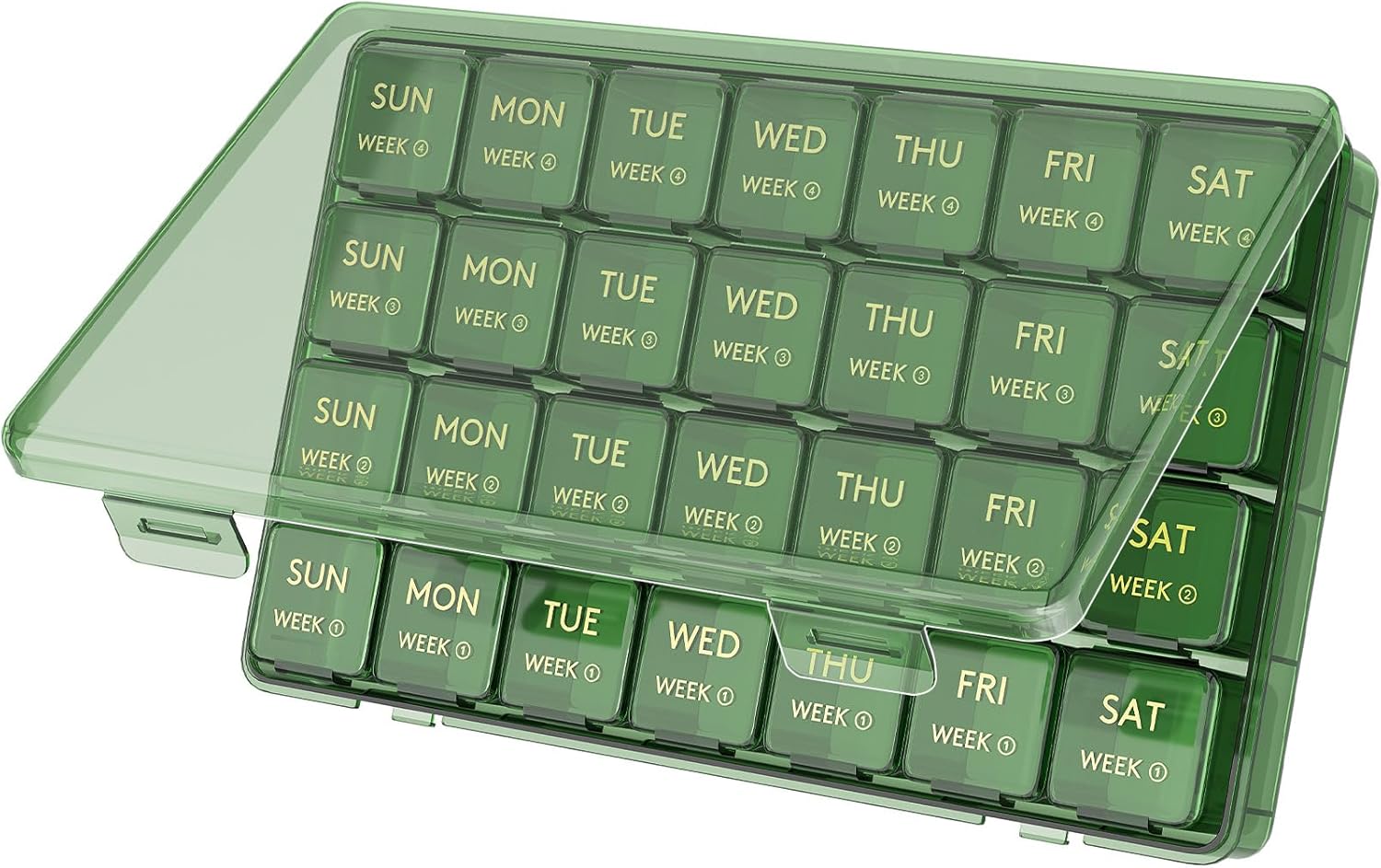 Lifewit Monthly Pill Organiser, 28 Day Pill Box, 4 Weeks One Month Pill ...