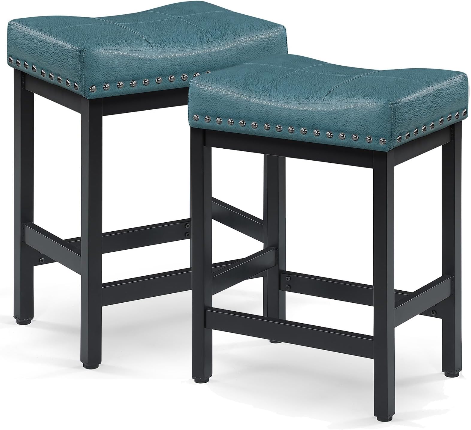 Amazon.com: Roundhill Furniture Morovo Set of 2 Velvet Counter Height ...