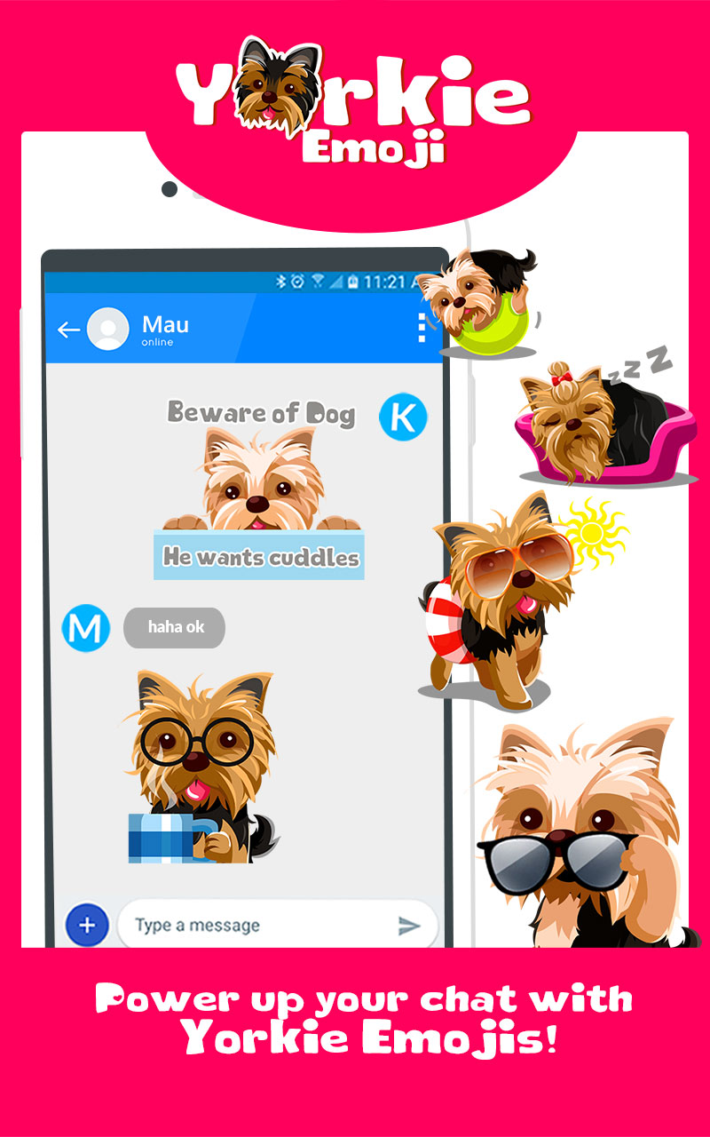 Yorkshire Terrier Dog Emoji Stickers - Yorkie Keyboard App - App on the ...