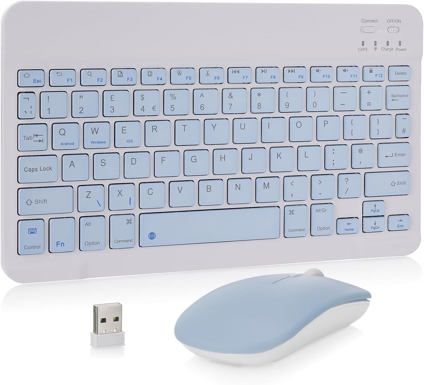 MAYPHY Wireless Mini Keyboard Mouse Combo, Portable Bluetooth Keyboard ...