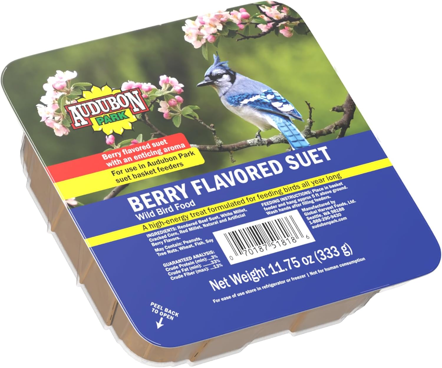 Amazon.com : Audubon Park 13066 Berry Treat Suet Cake Wild Bird Food ...