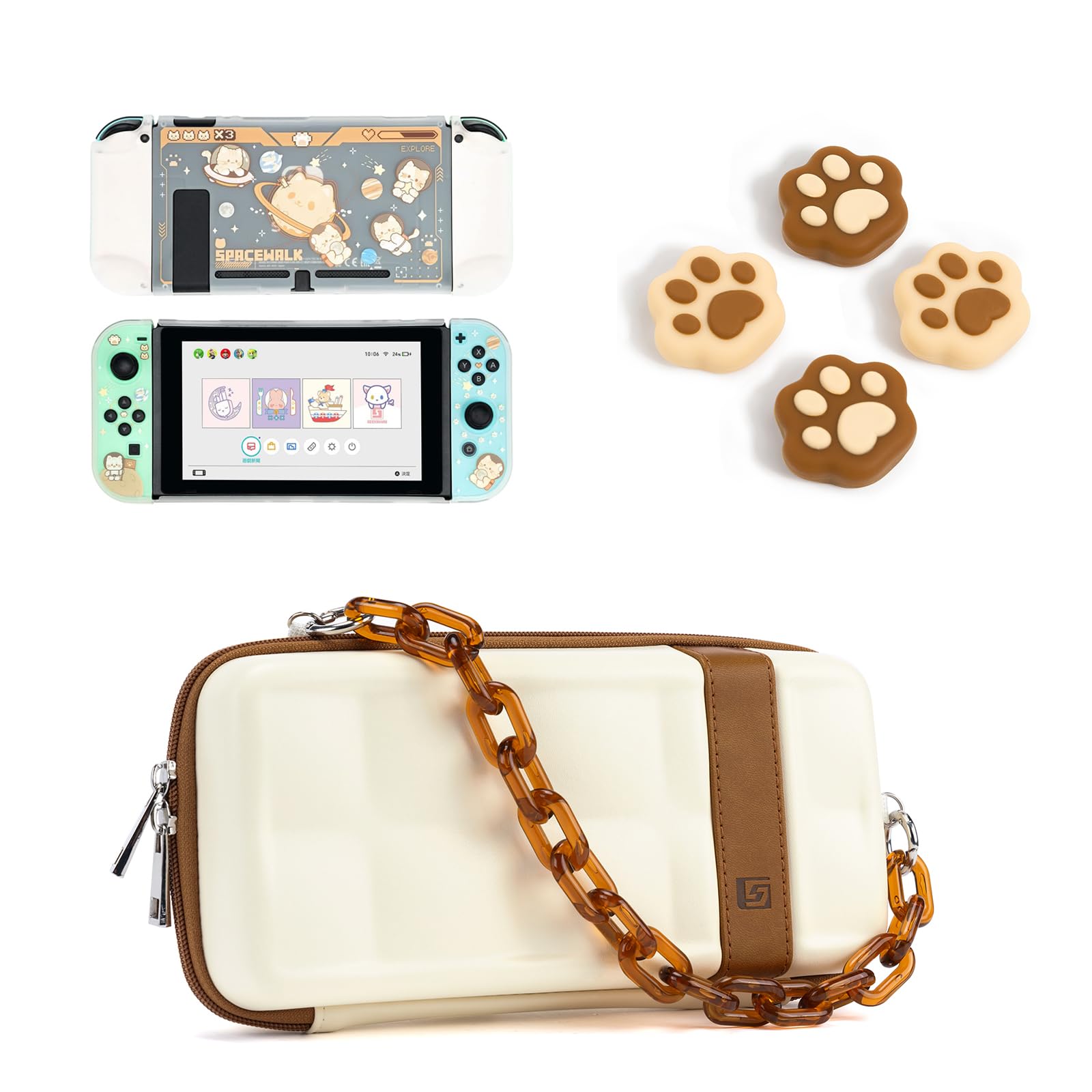 Amazon.com: GeekShare Vintage Switch Carry Case, Space Cat Switch ...