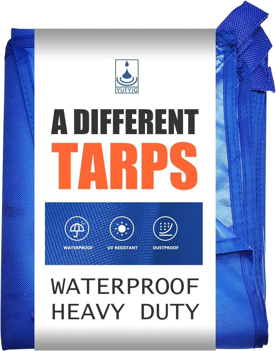 Amazon.com: YUFYIG 6.5x7Ft Blue Tarp Waterproof Heavy Duty Canvas ...