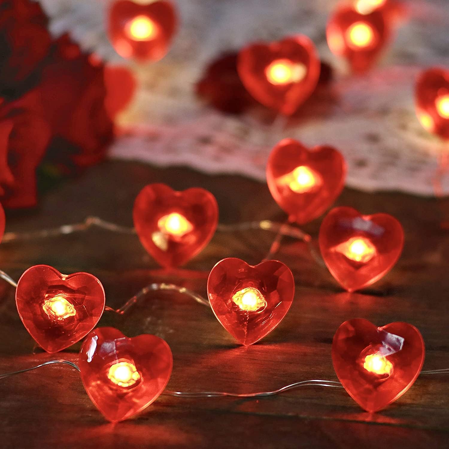 Amazon.com : JASHIKA Amethyst Crystal and Heart String Lights : Home ...