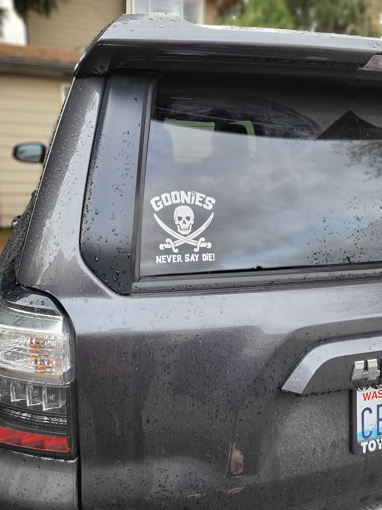 Amazon.com: Goonies Never Say Die Skull and Crosbones Decal Vinyl ...