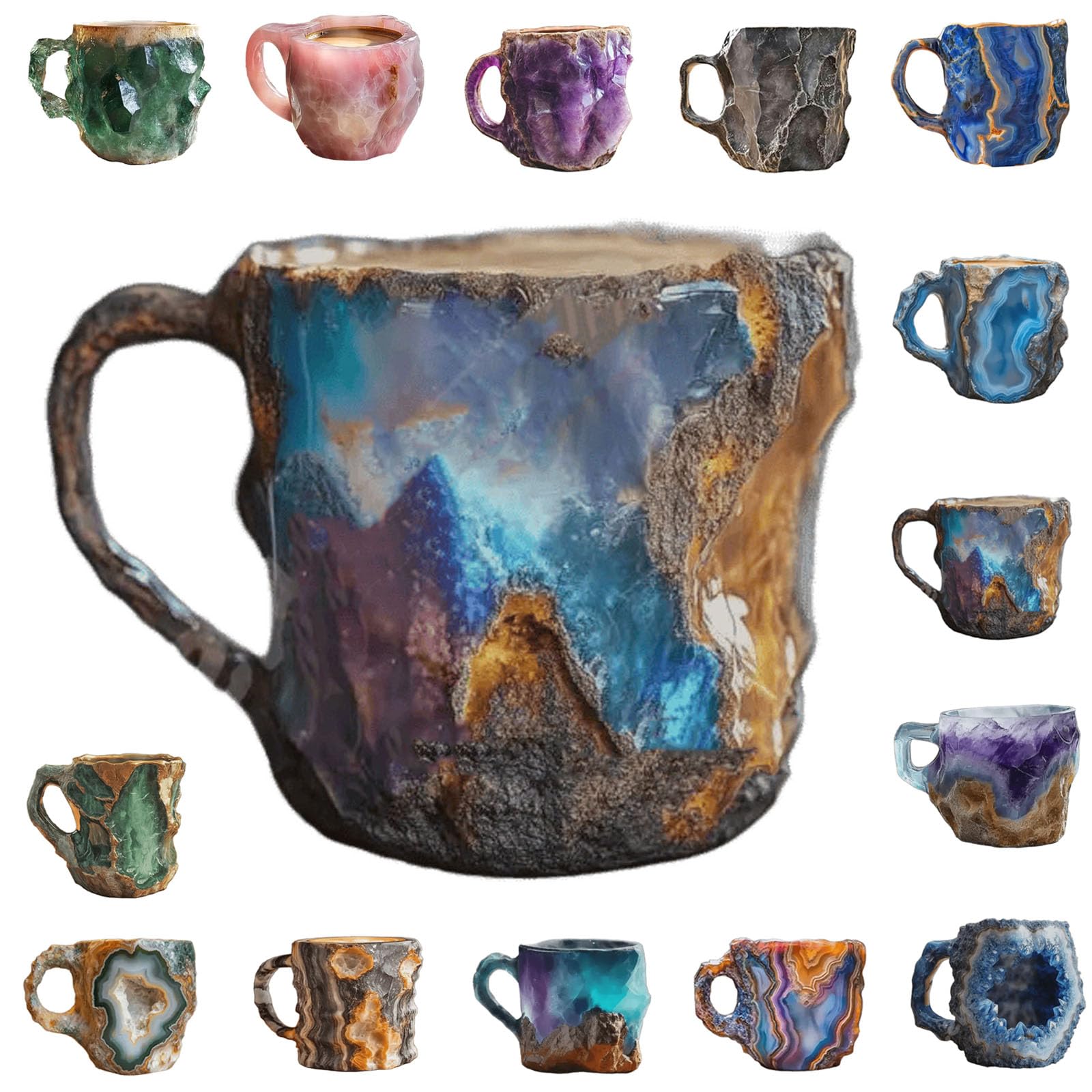 Amazon.com: Mineral Crystal Coffee Mugs, Natural Mineral Crystal Coffee ...