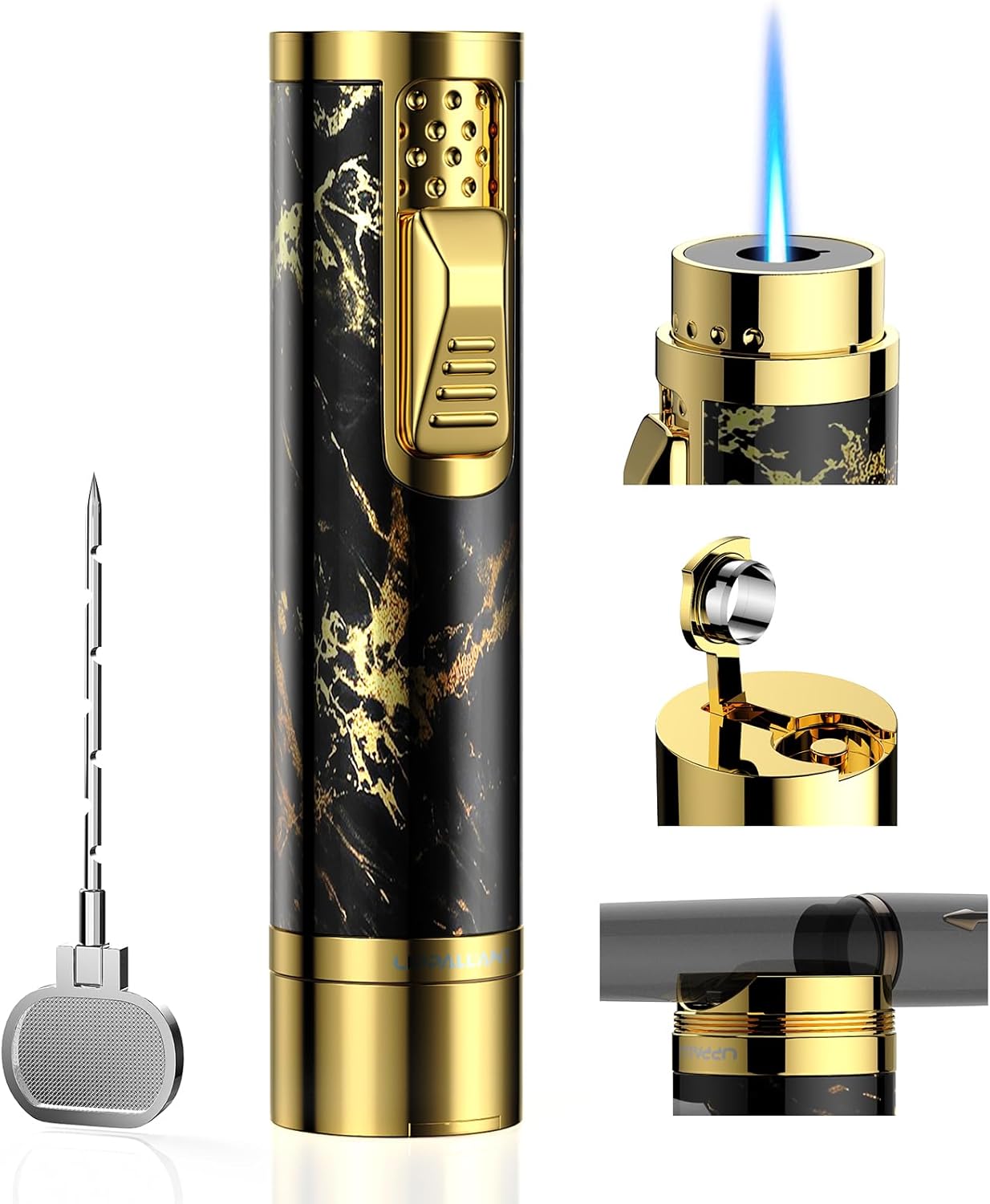 Amazon.com: 4 in 1 Torch Lighter with Adjustable Jet Flame, Built-in ...