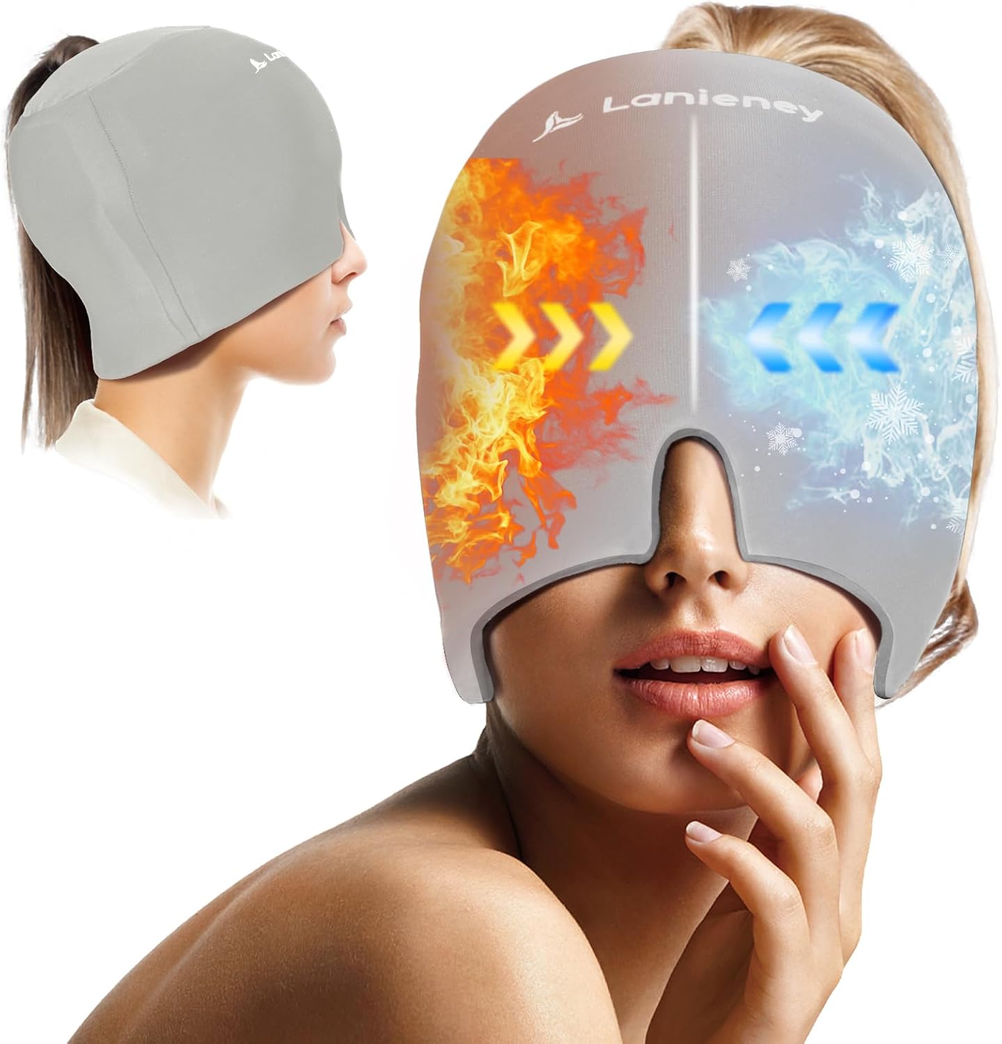 Amazon.com: Lanieney Migraine Relief Cap Gel Ice Head Wrap Headache ...