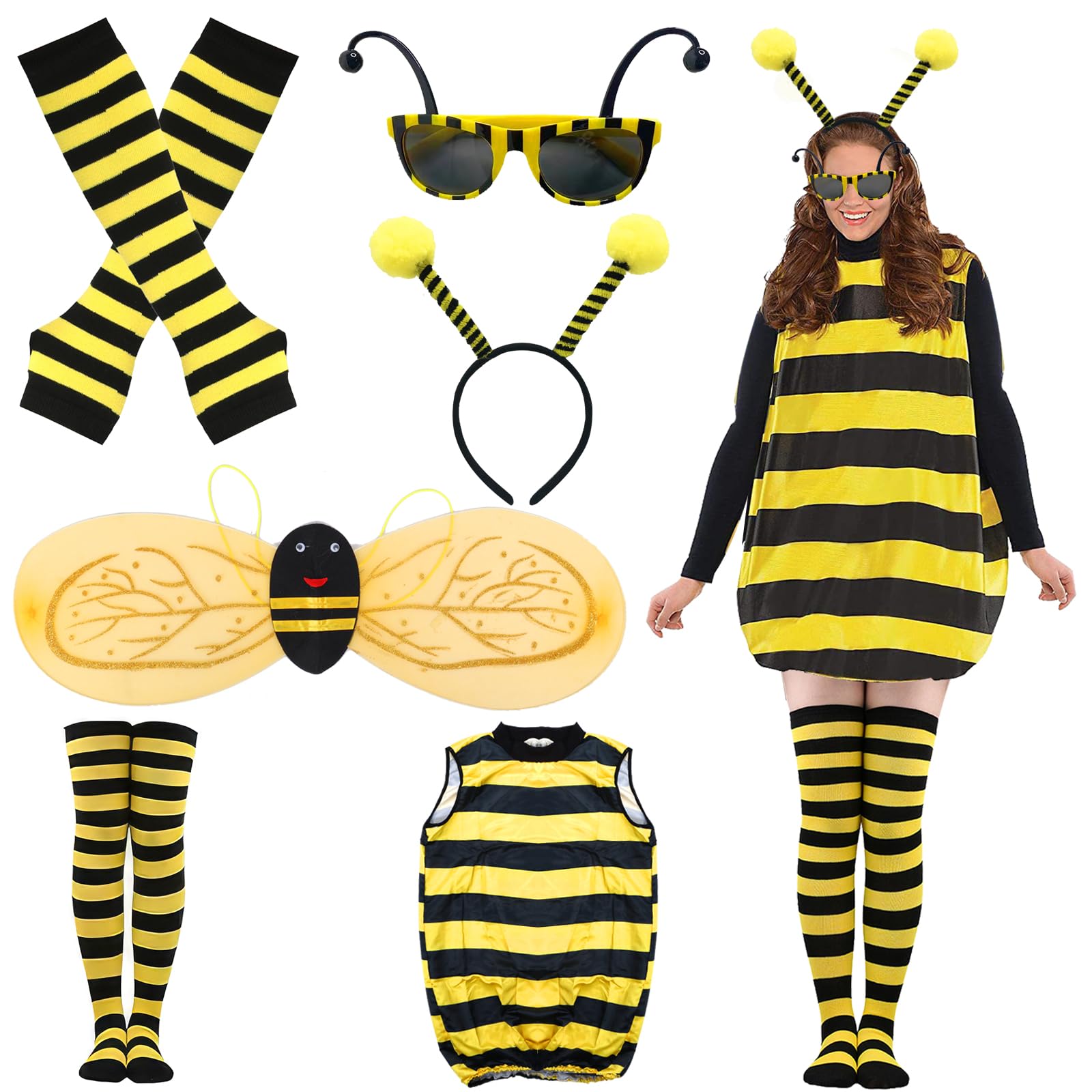 Mprocen Bee costume for Adults, Ladies Bee Costume Animal Cosplay ...