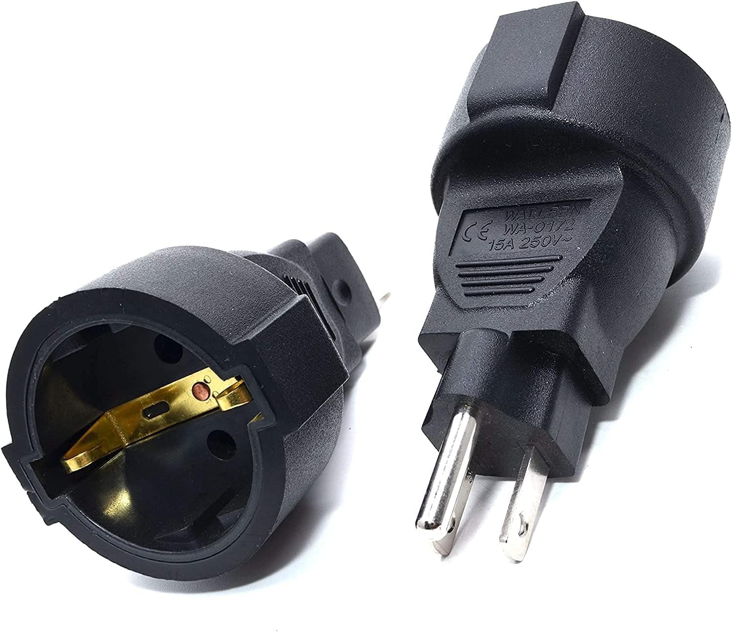 Amazon.com: (2 Pack) Schuko Female to USA NEMA 5-15 Plug Adapter, Toptekit EU Europe Schuko to ...