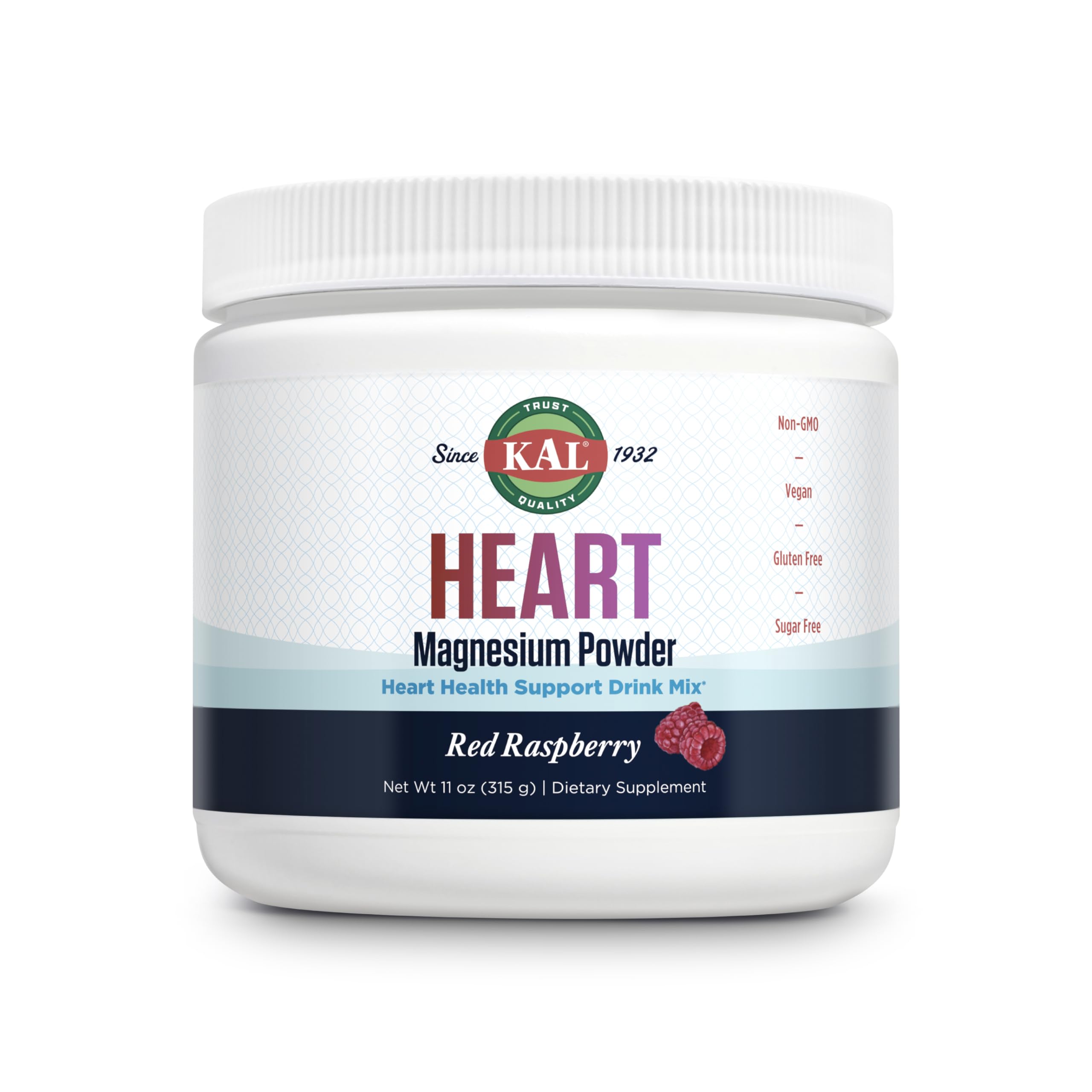 Amazon.com: KAL Heart Magnesium Powder, Red Raspberry Flavor, Heart ...