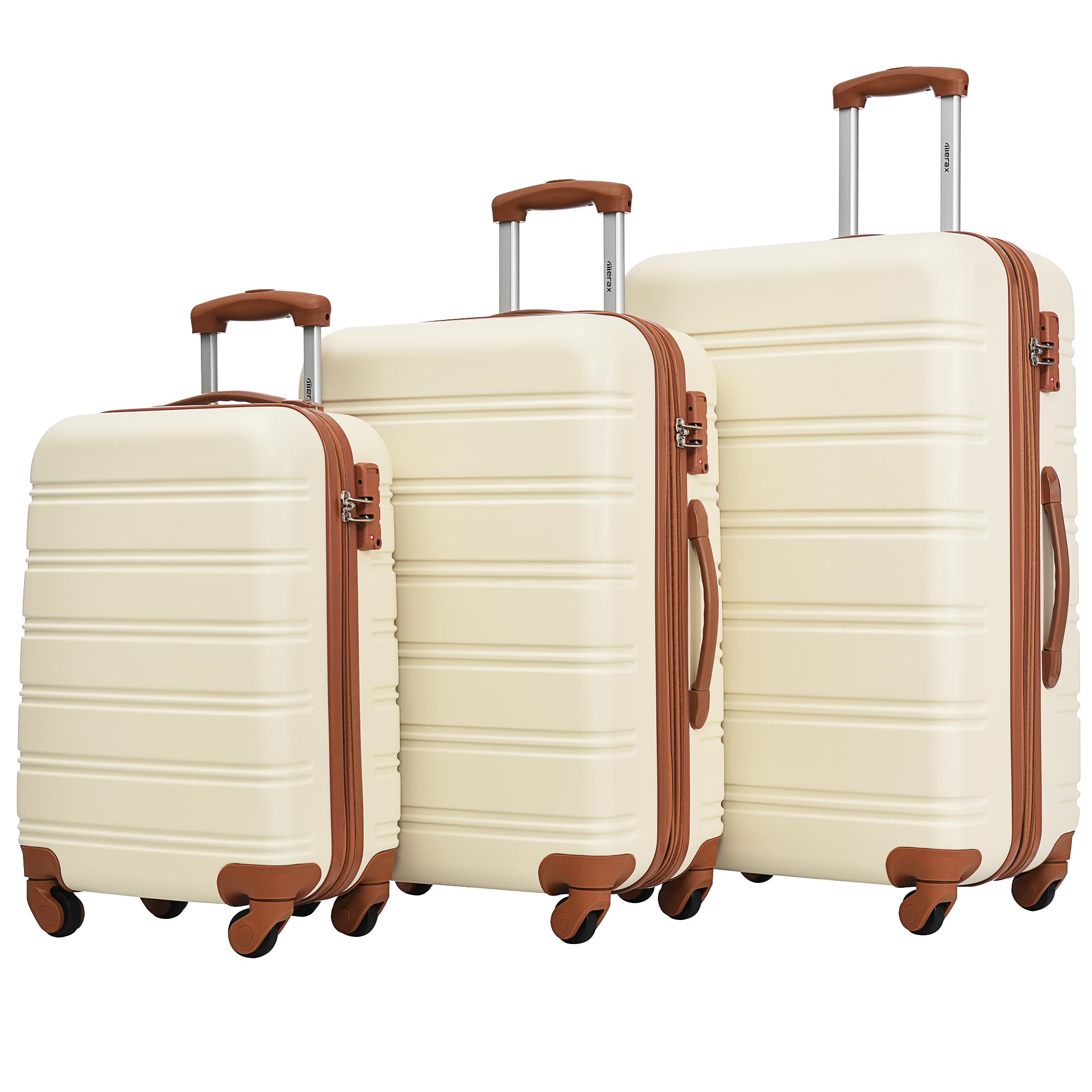 Merax Luggage Sets 3 Piece Carry on Luggage Airline Approved,Hard Case ...