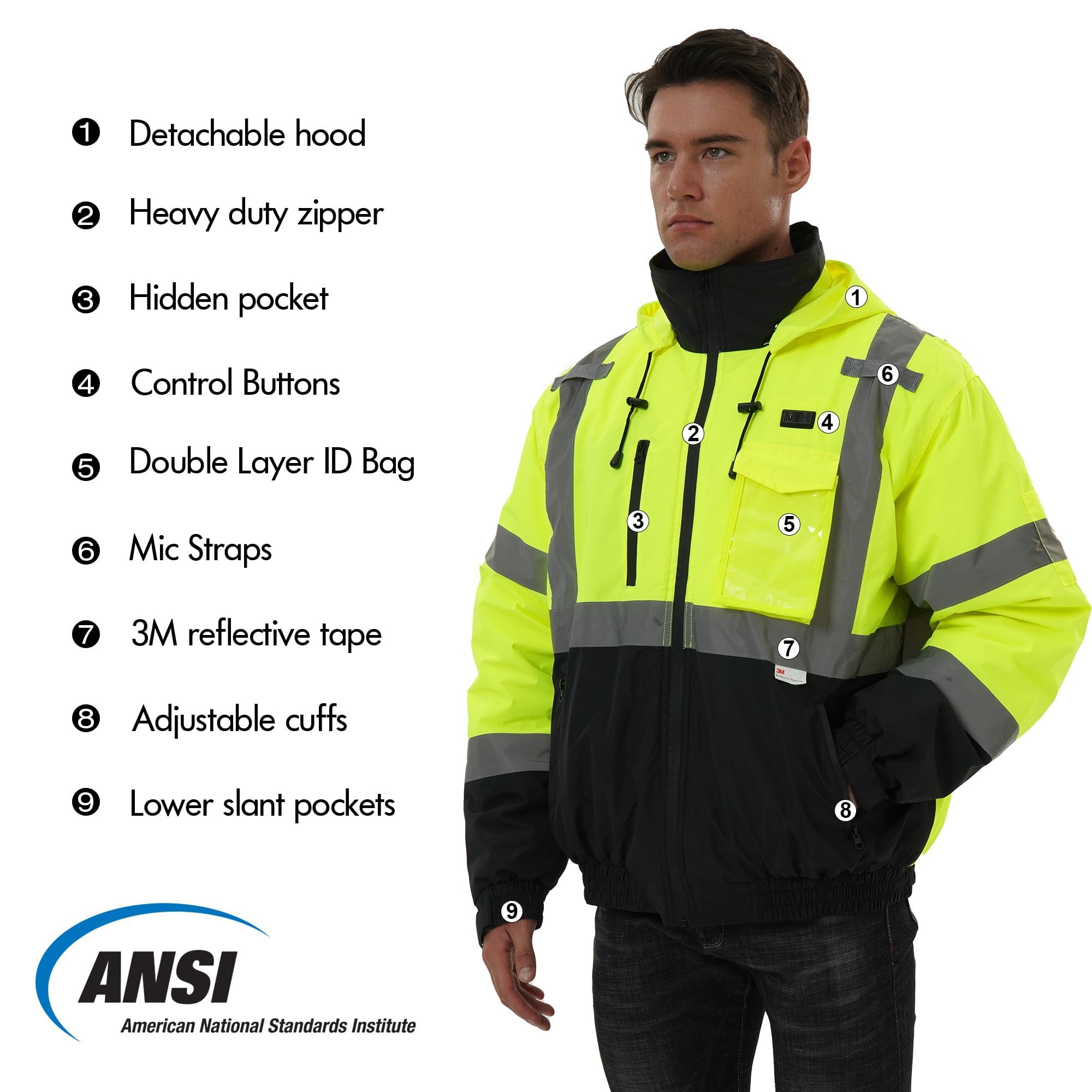Snapklik.com : SKSAFETY Professional Level Heated Safety Bomber Jacket ...