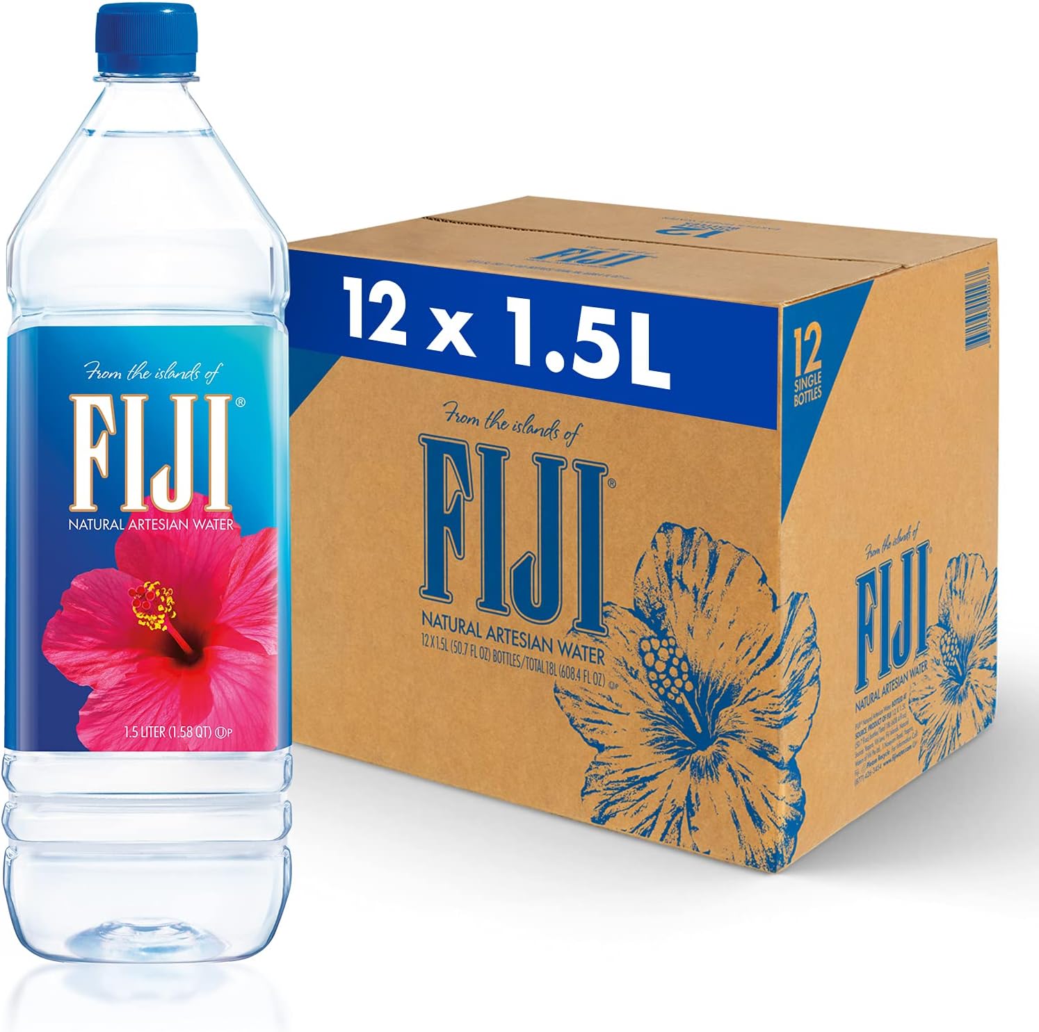 Fiji Water Natural Artesian Water 1.5 lt - Caja con 12 pzas : Amazon ...