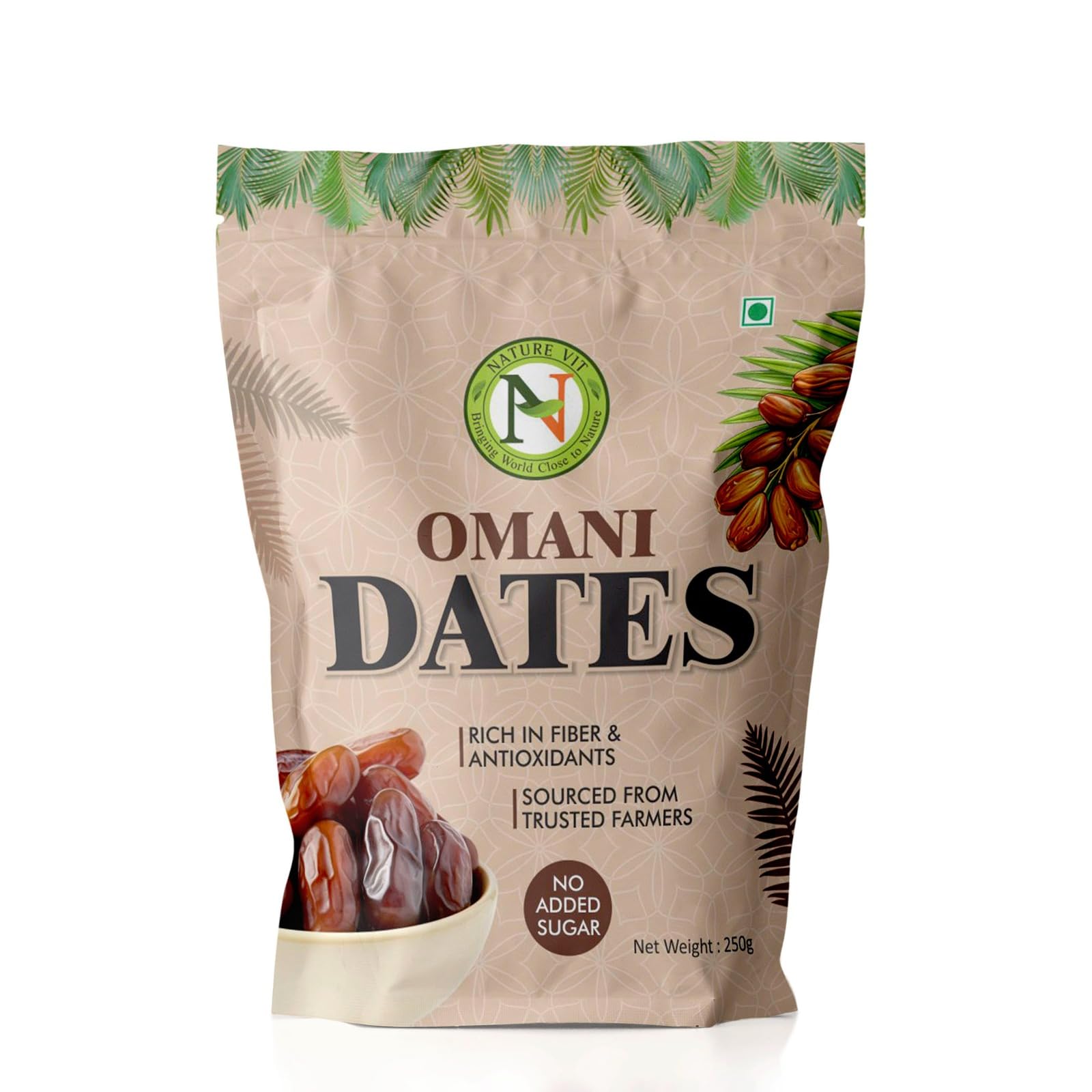 NatureVit Omani Dates, 250g | Khajoor | Khajur | Healthy & Nutritious ...