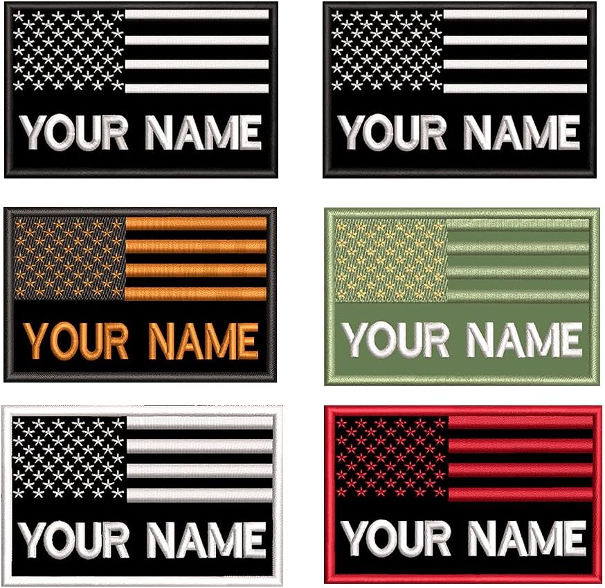 Amazon.com: Custom Name Patches, 2 Pieces Personalized US Flag Military ...