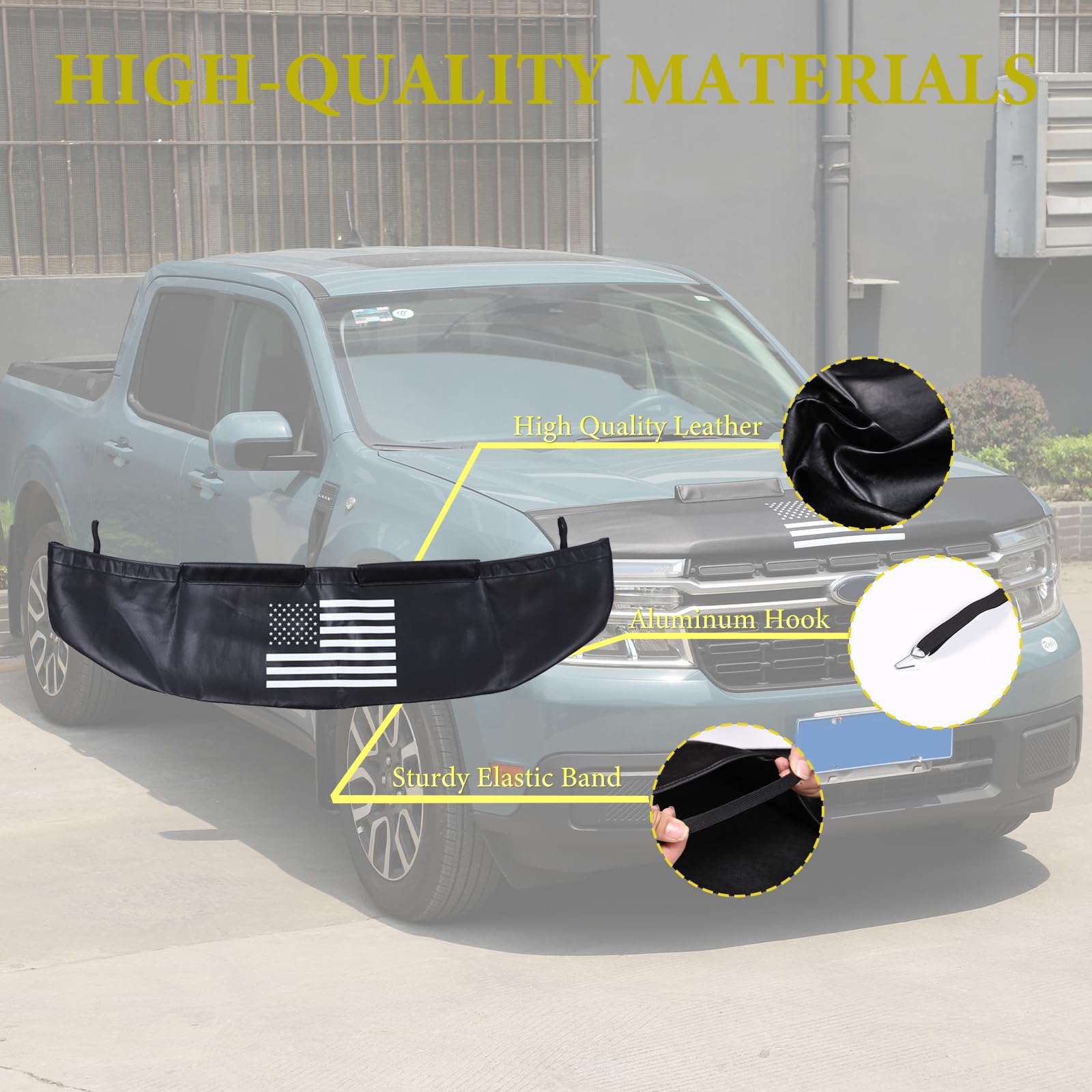 2022-2024 Maverick Accessories Black Leather Hood Bra For Ford Maverick ...