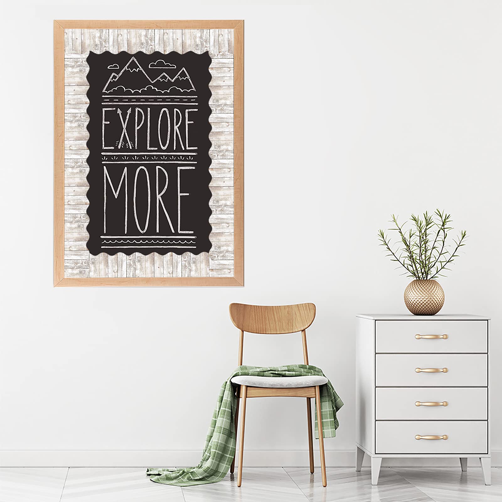 Snapklik.com : White Wood Bulletin Board Border Trim For Classroom ...