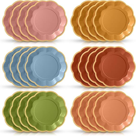 Amazon.com: Tiangrid 72 Pcs Fall Wildflower Color Paper Plates 9 Inch ...