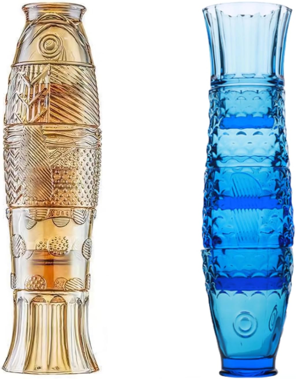 Amazon.com | Mualuwi Stackable Fish-Shaped Drinking Glass Set, 4-Pack ...