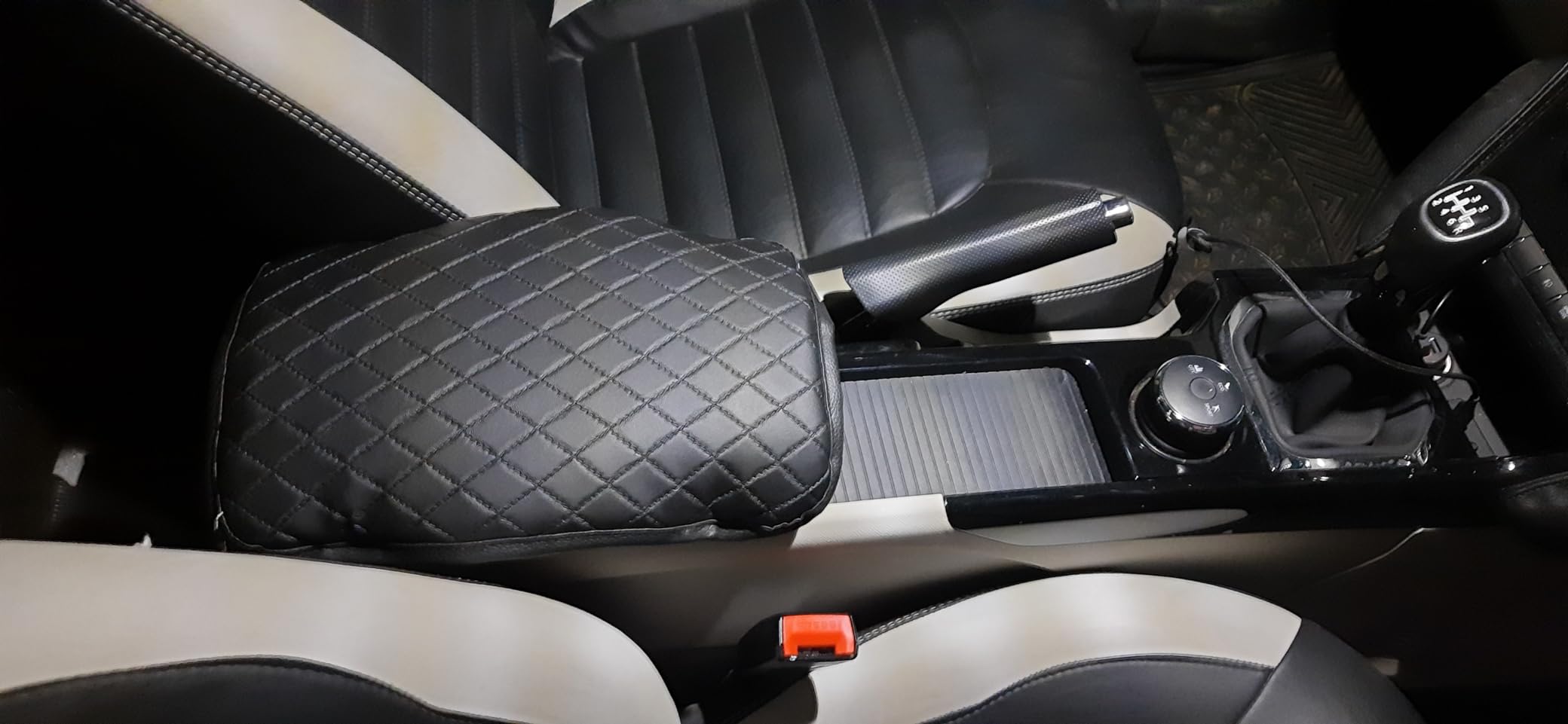 ESKONKE Car Center Console Cover, PU Leather Armrest Pad Cover ...