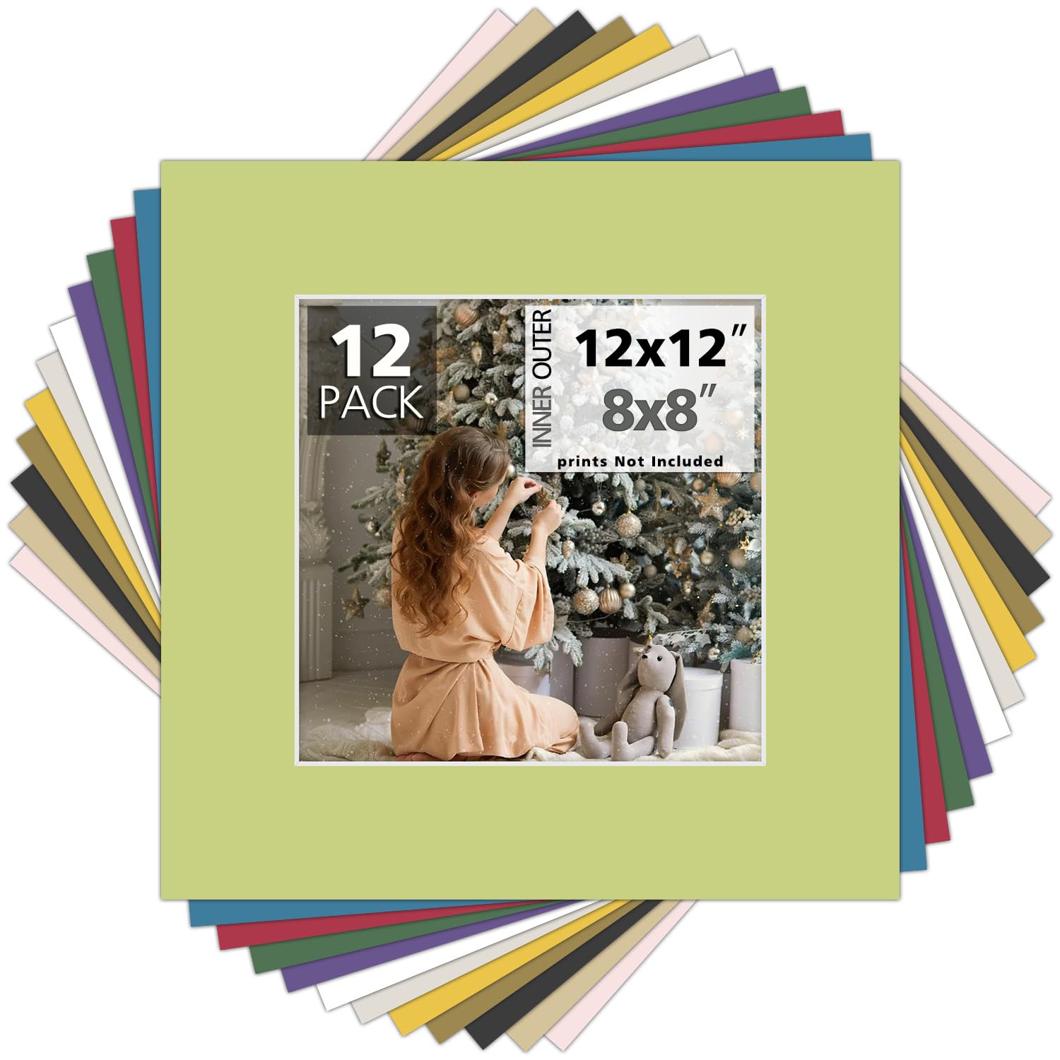 Amazon.com: Mat Board Center, 12X12 Mix Color Mats for 8X8 Pictures ...