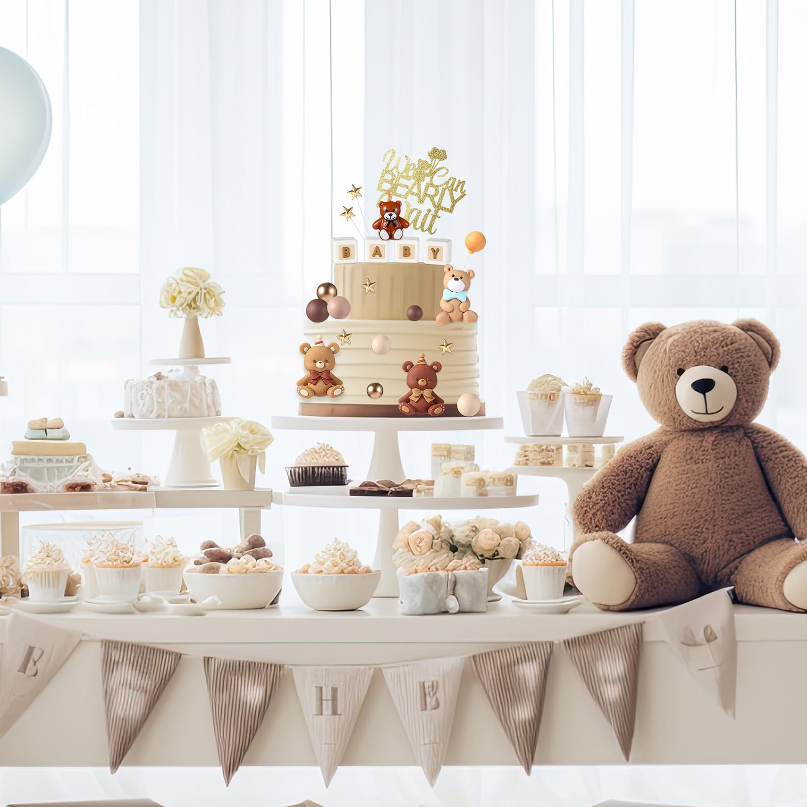 Snapklik.com : 42 Pcs Bear Balls Cake Toppers Bear Cake Decorations ...