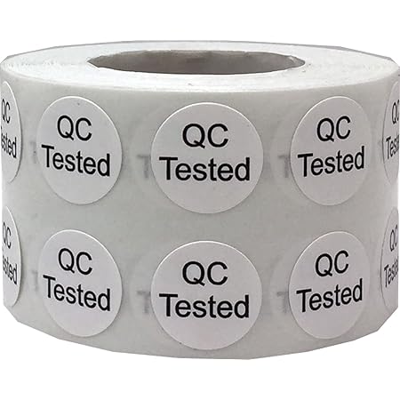 Quality Control QC Tested Stickers, 1/2 Inch Round, 1000 Labels on a ...