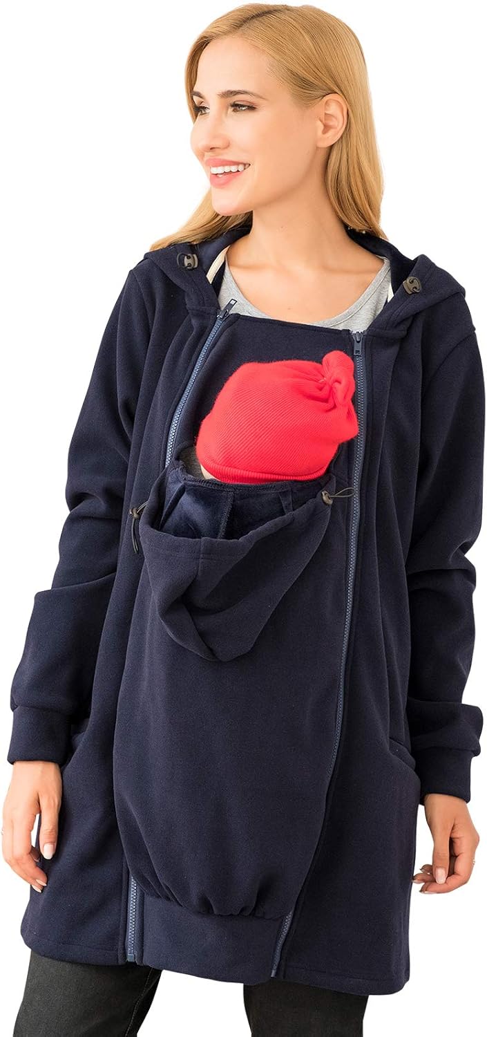 Bearsland Women's Babywearing Pregnancy Jacket Coat Fleece Maternity ...