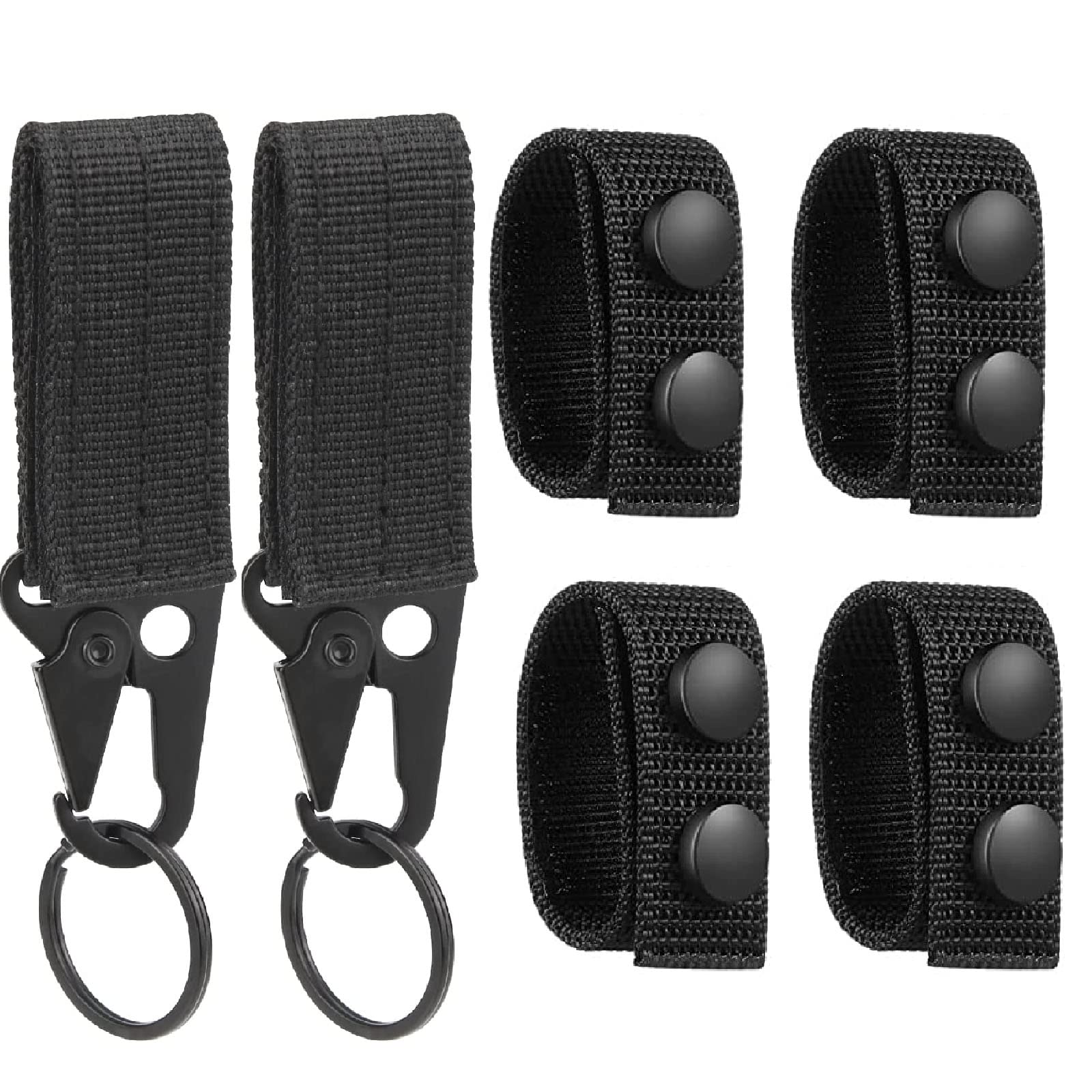 Belt Keepers 4Pcs Black Tactcal Dual Snap Closure Law Enforcement Polce ...