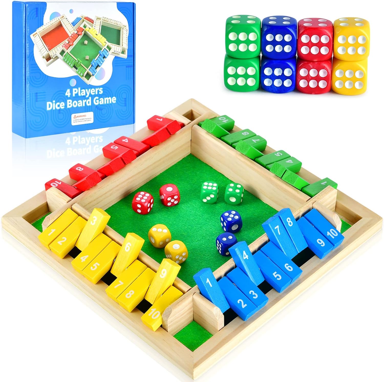 Wooden Shut The Box Dice Game 4 Players Classic Board Game Family Pub wooden-shut-the-box-dice-game-4-players-classic-board-game-family-pub