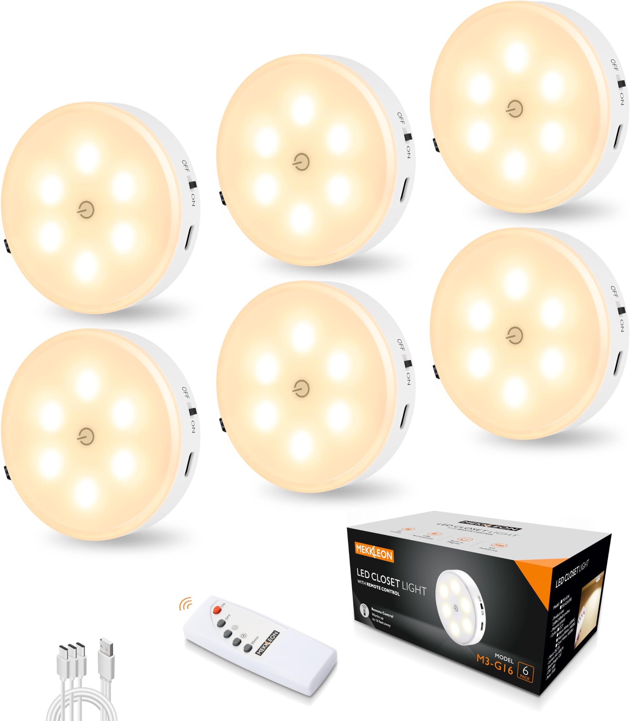 LUXPRO Waterproof Micro LED Puck Lights - Adhesive Lighting Ideal for ...