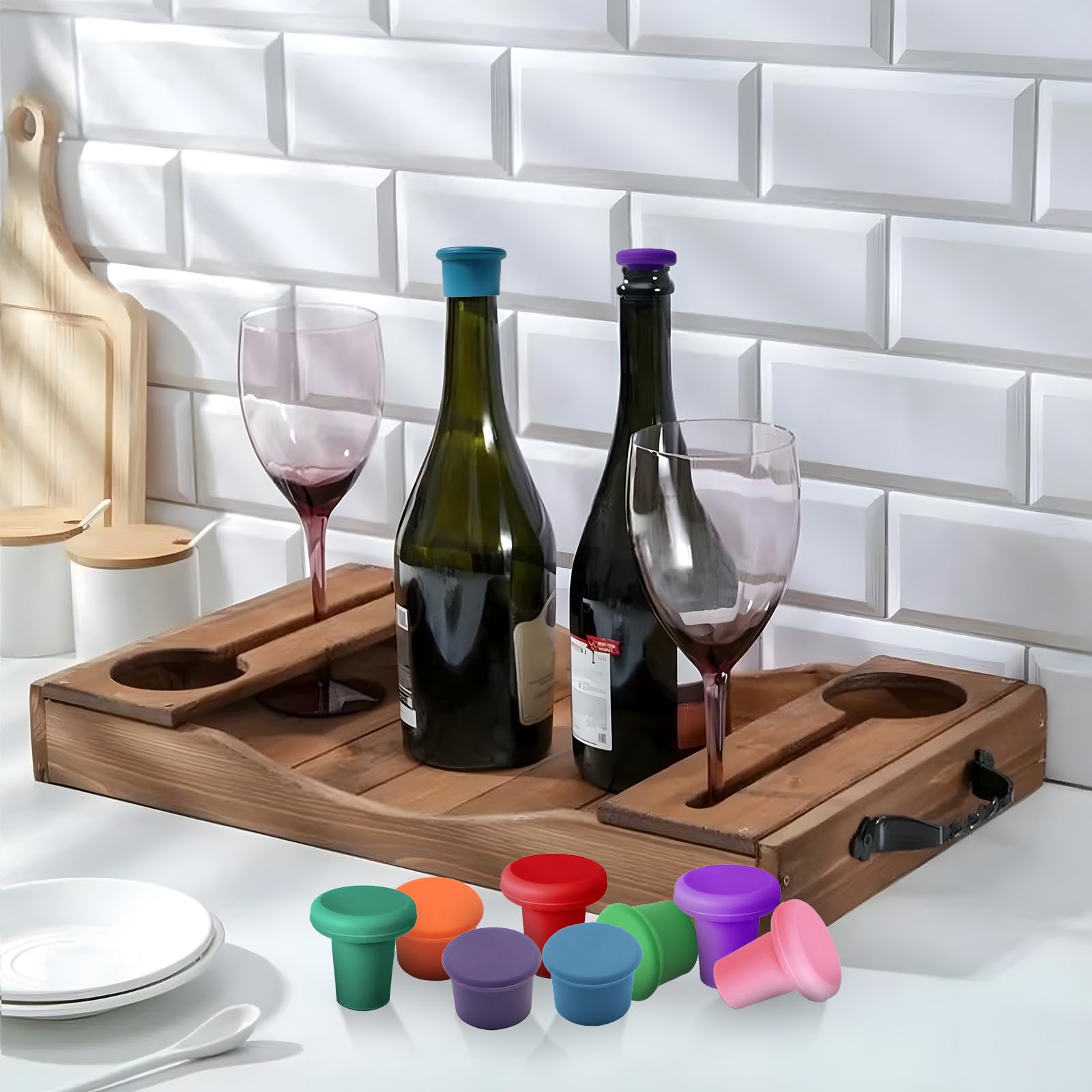 Snapklik.com : 8 PCS MultiColor Silicone Wine Stoppers, Reusable ...